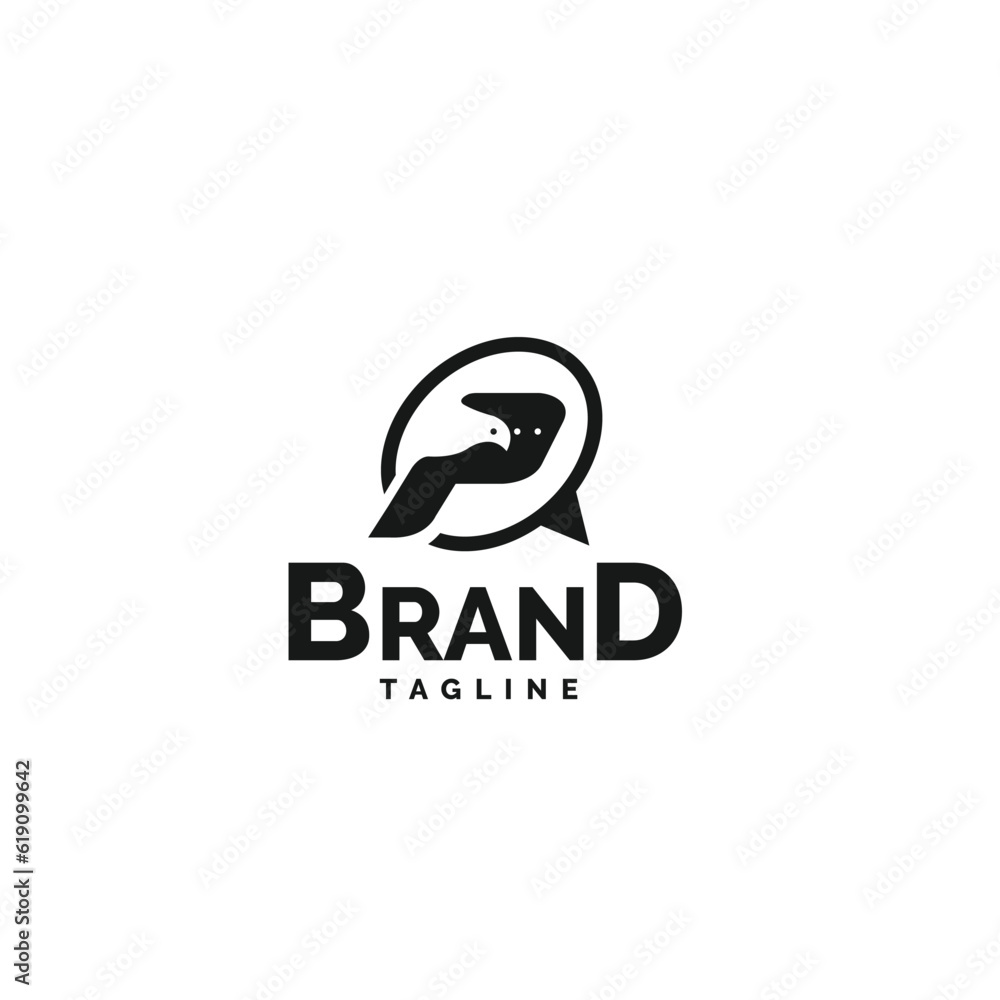 Negative space bird logo design Stock Vector | Adobe Stock