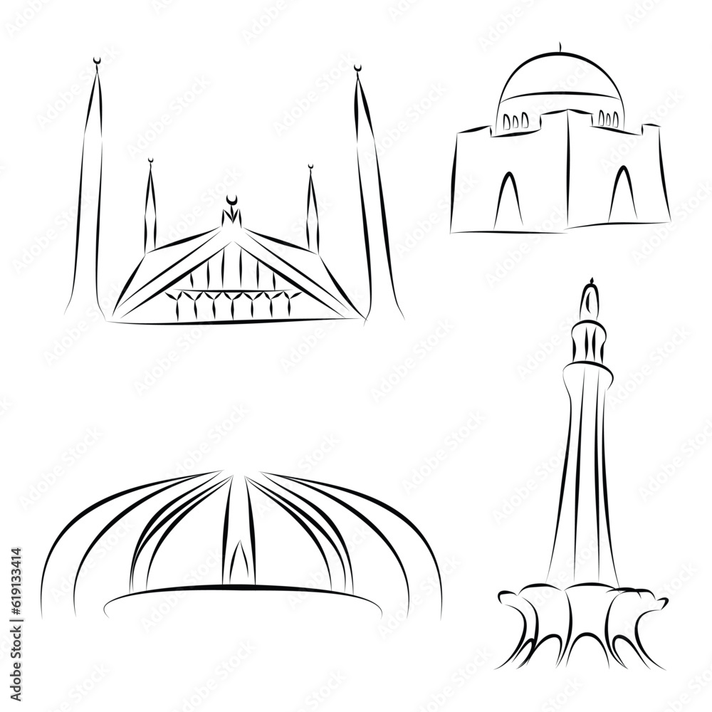 Mausoleum of Quaid-e-Azam , Pakistan Monument , Faisal Mosque , Minar e ...