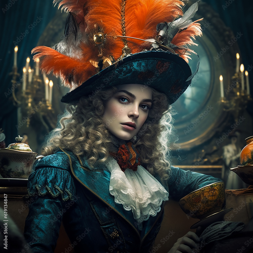 Female Mad Hatter. Generative AI. A digital portrait of a female ...