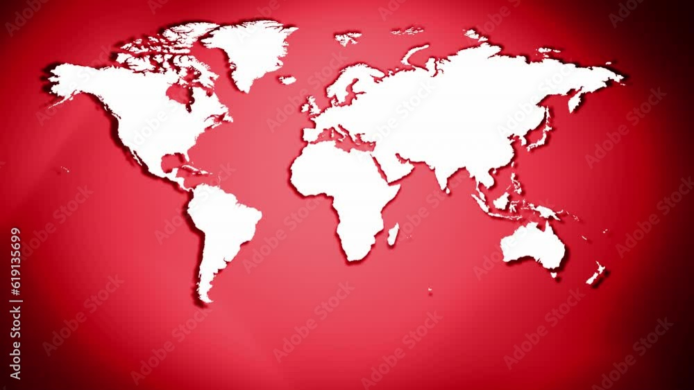 Vídeo do Stock: Explore the geography of news with the red world map ...