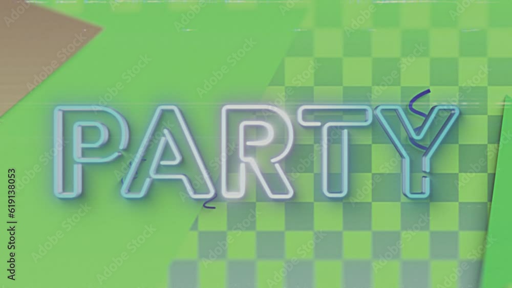 Party Typography Intro Retro Video VHS Look Pop Art Collage Animation ...