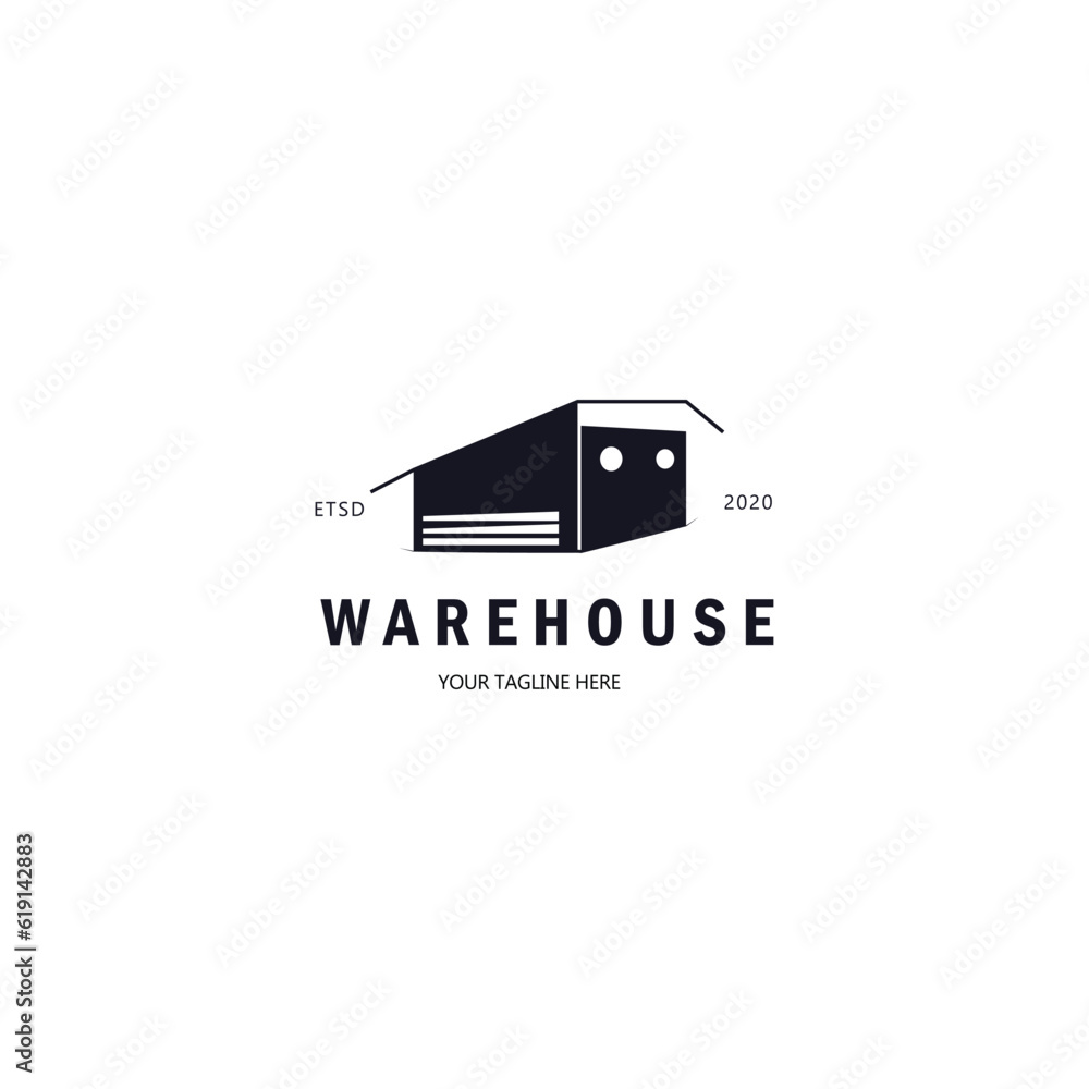 logo warehouse line art logo vector concept illustration template ...