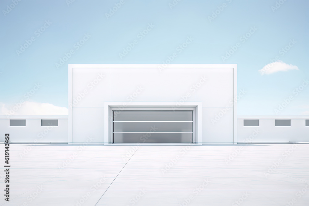 White minimal architecture building background empty wide space for ...