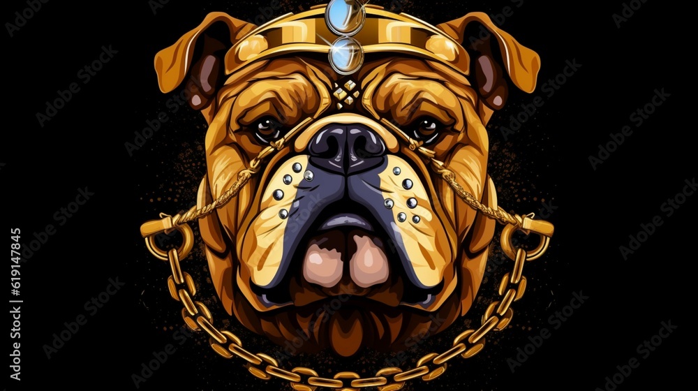 logo bulldog vector art gold chain artic wearing glass.Generative AI ...