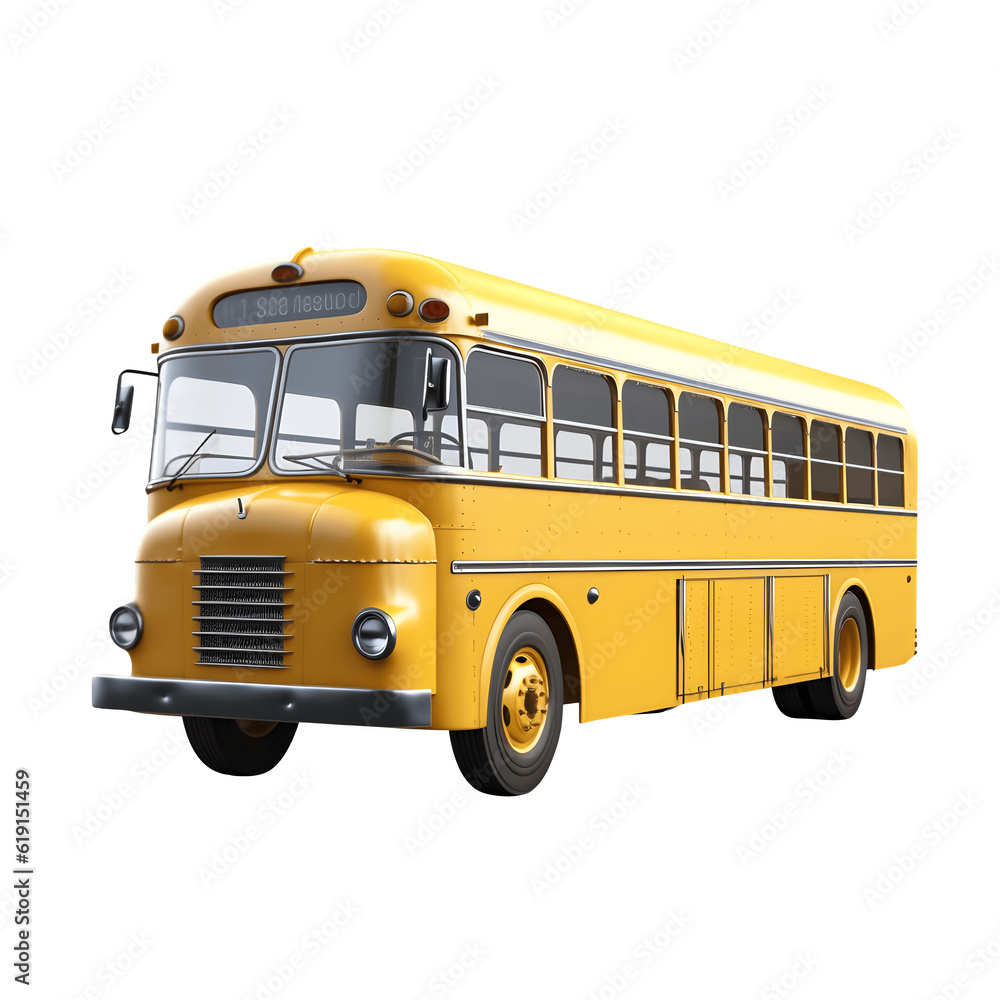 yellow school Bus on transparent background, png file, isolated, white ...