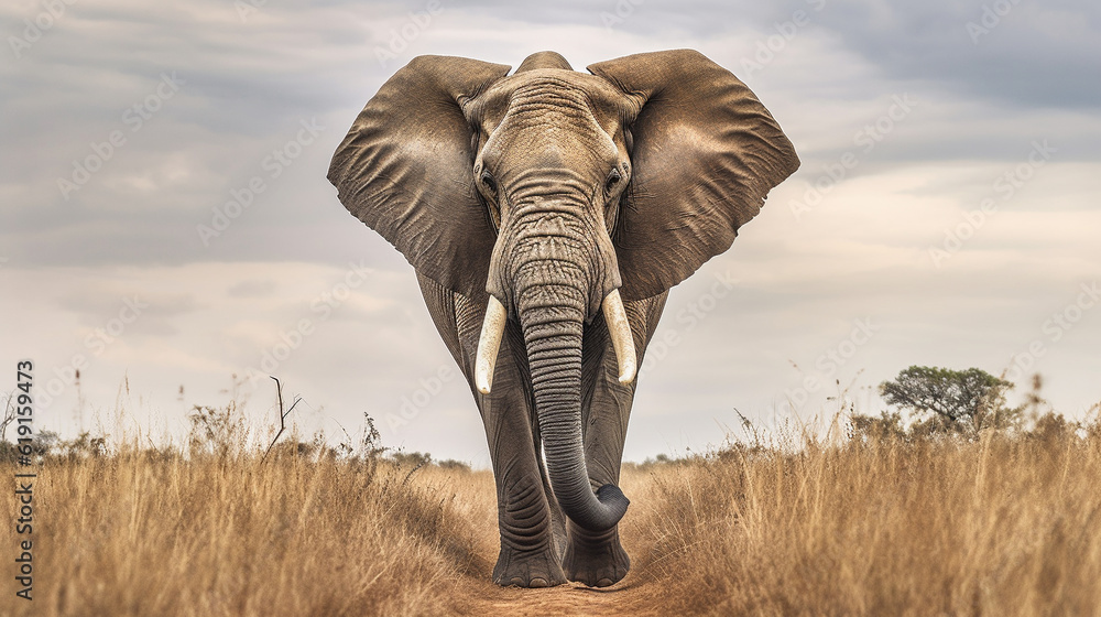 elephant in the savannah HD 8K wallpaper Stock Photographic Image Stock ...