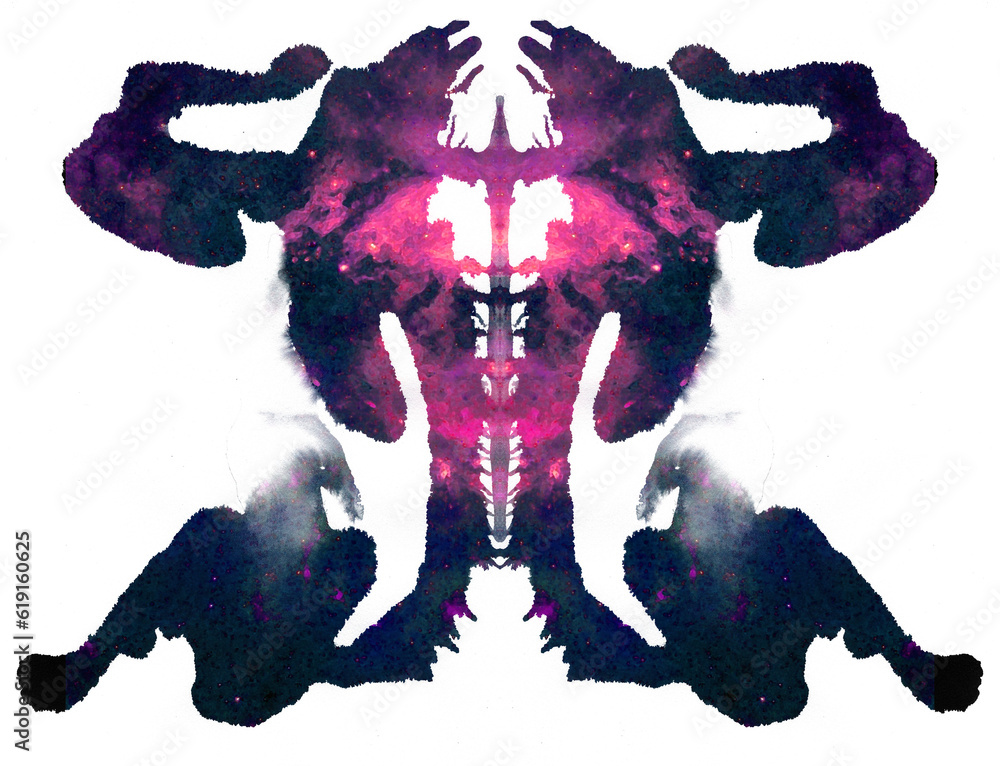 Colorful Rorschach Inkblot Test Illustration Isolated on Transparent ...