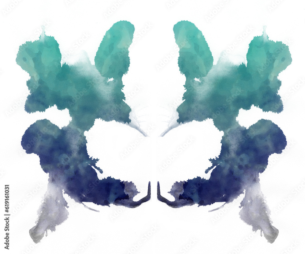 Colorful Rorschach Inkblot Test Illustration Isolated on Transparent ...