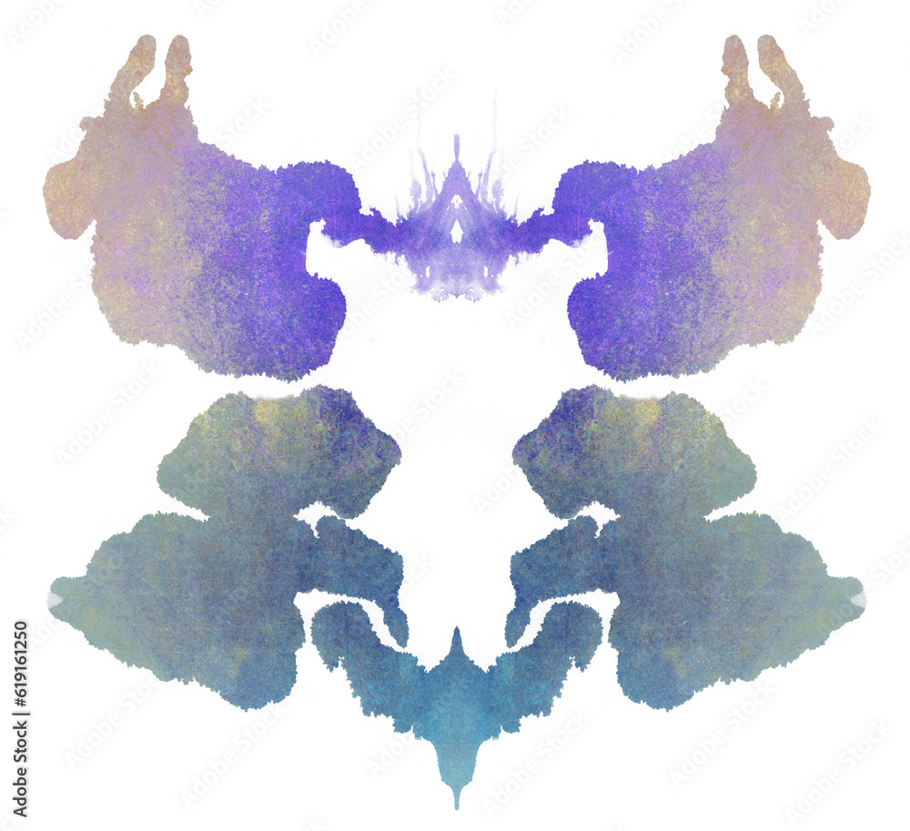 Poster Colorful Rorschach Inkblot Test Illustration Isolated on ...