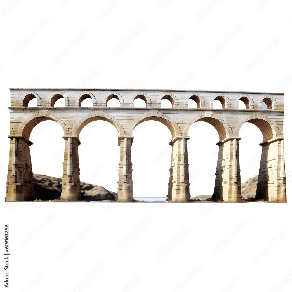 aqueduct, waterway, water bridge, conduit on transparent background ...
