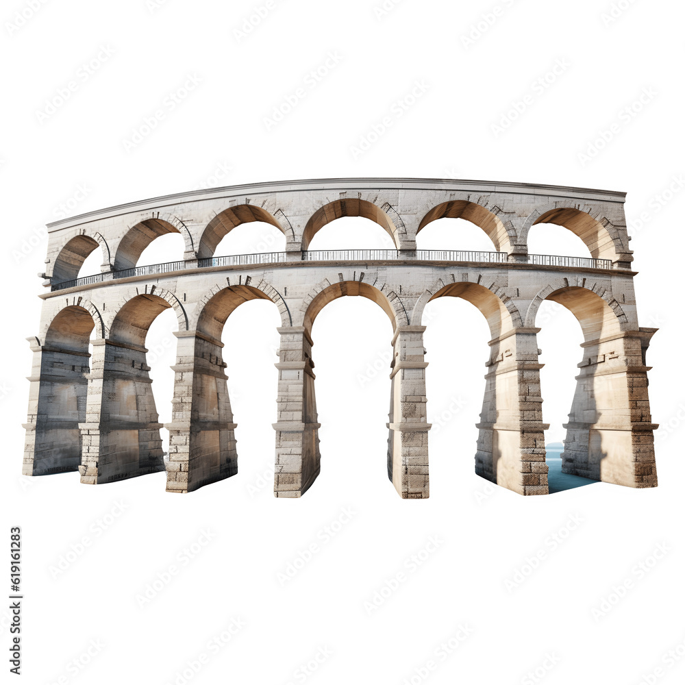 aqueduct, waterway, water bridge, conduit on transparent background ...
