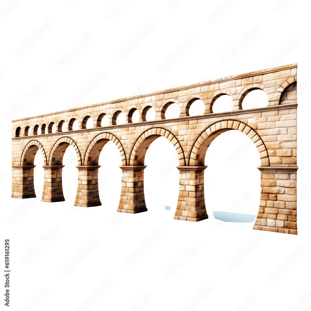 aqueduct, waterway, water bridge, conduit on transparent background ...