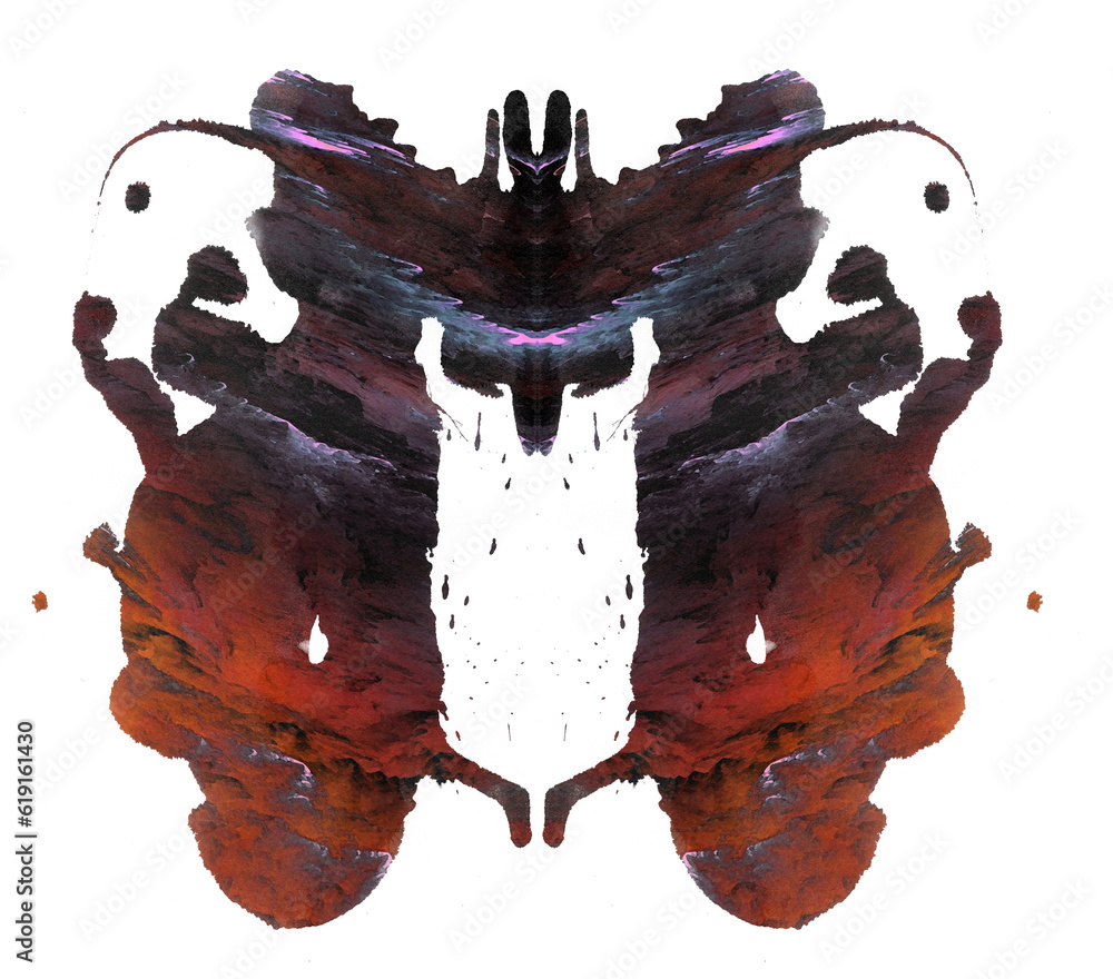 Colorful Rorschach Inkblot Test Illustration Isolated on Transparent ...