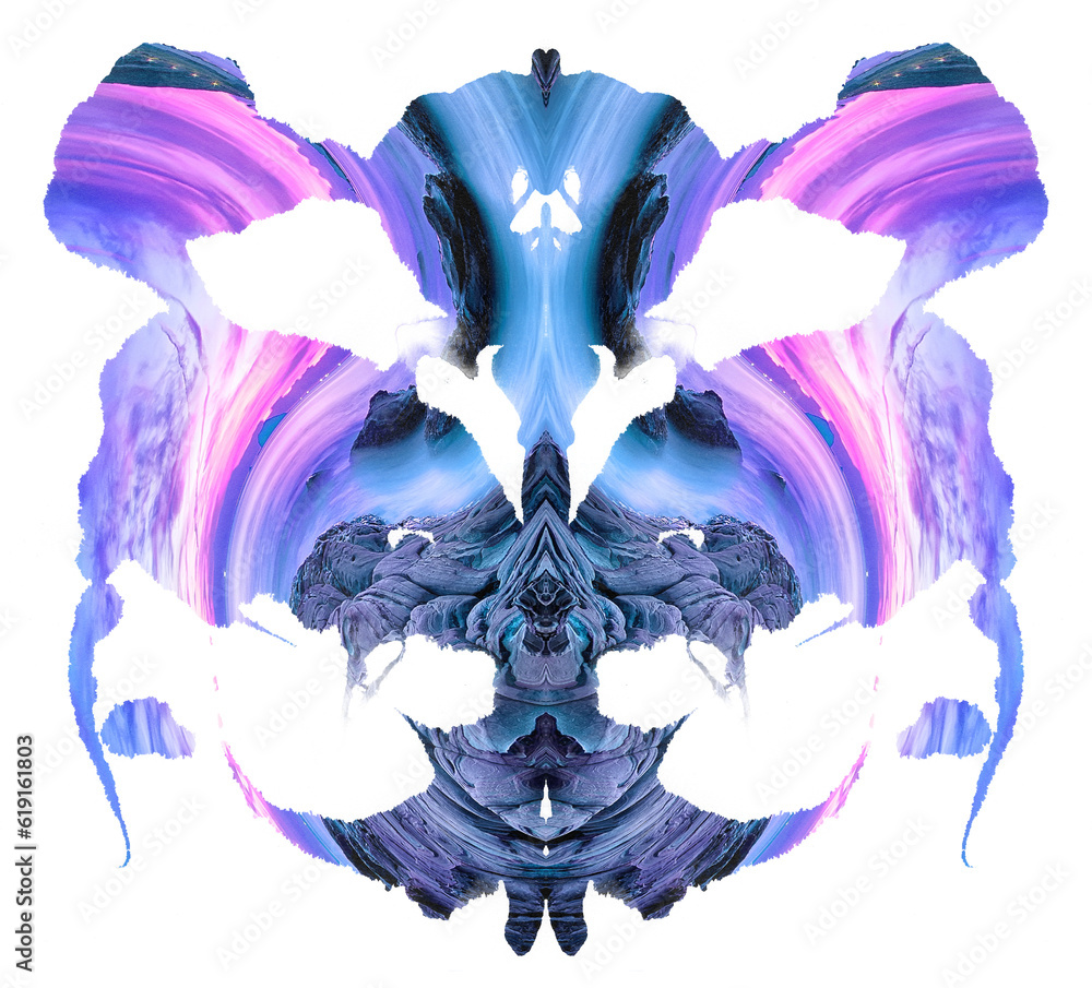 Colorful Rorschach Inkblot Test Illustration Isolated on Transparent ...