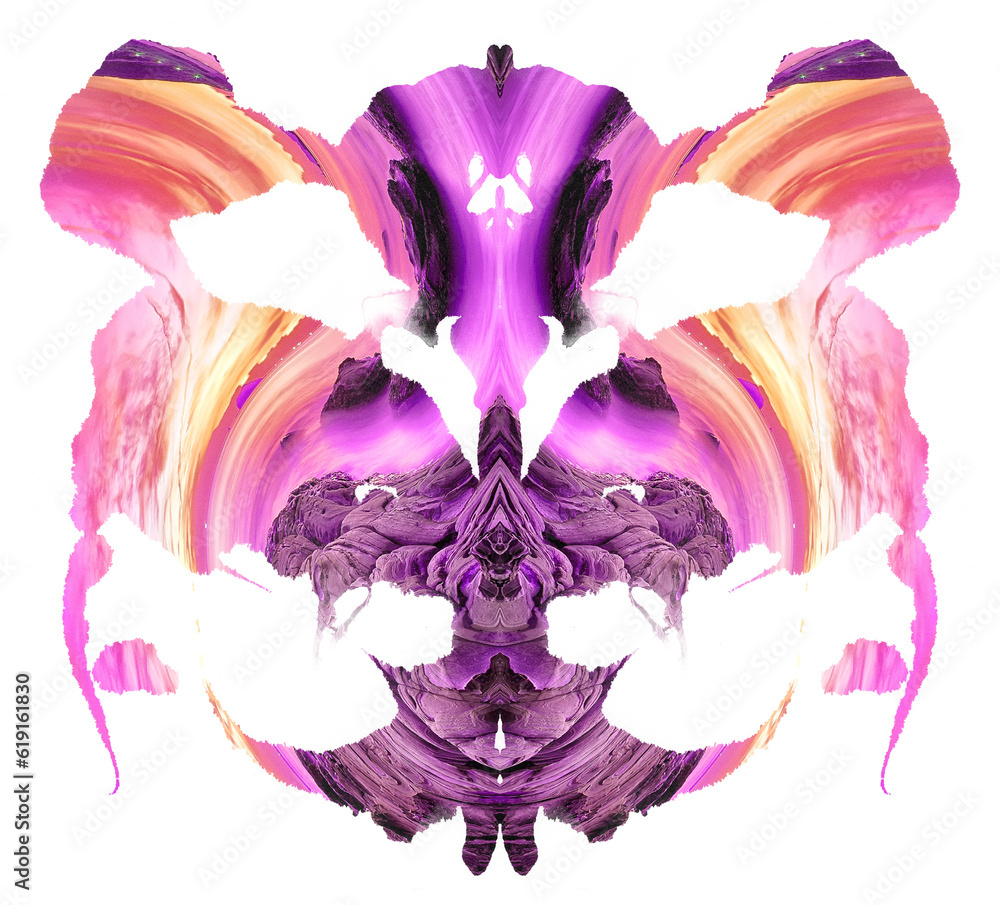 Colorful Rorschach Inkblot Test Illustration Isolated on Transparent ...