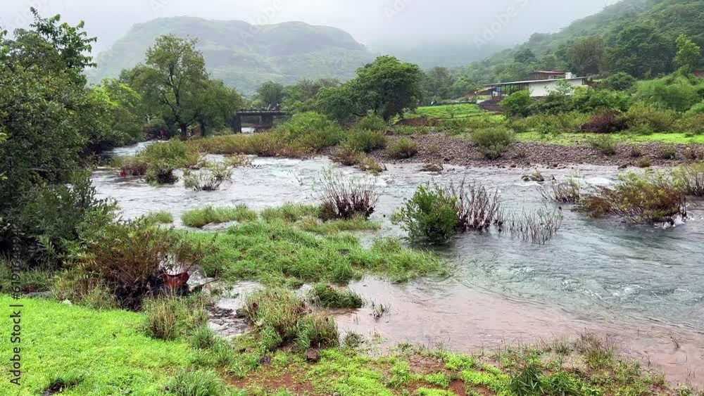 Monsoon Landscape at Tamhini village near Pune India. Monsoon is the ...