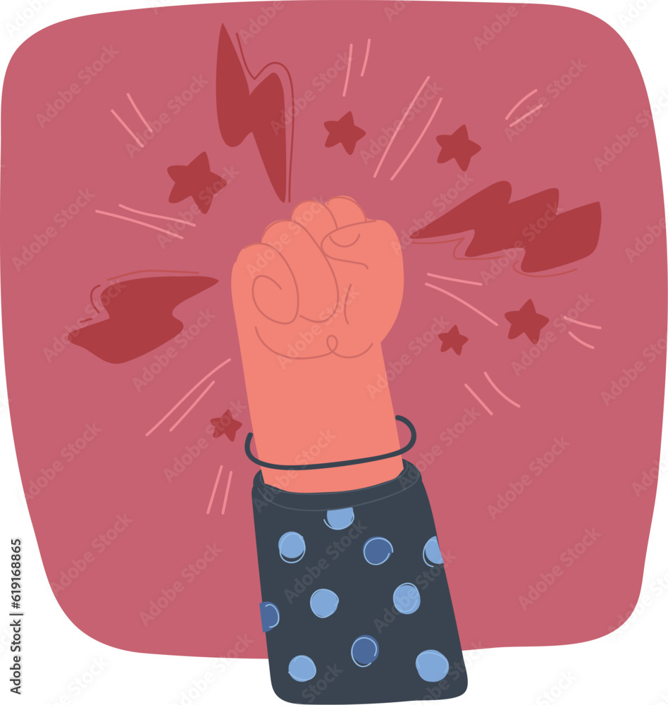 Cartoon illustration of hands clenched power strength Stock Vector ...