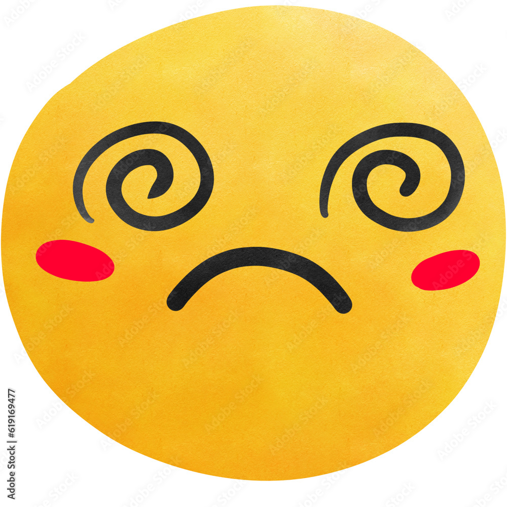 dizzy face emoji,cute emoticon.Hand drawn, flat style emoticon.png ...