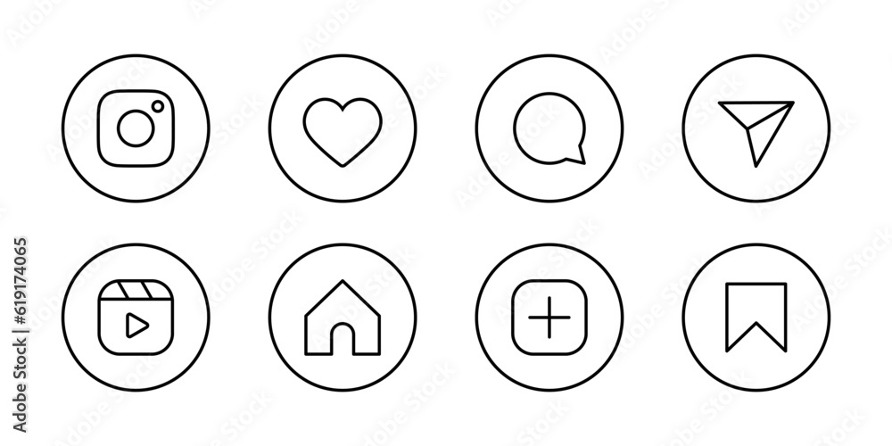 instagram logo. Instagram icons set. home, add, reels, icon - Social ...