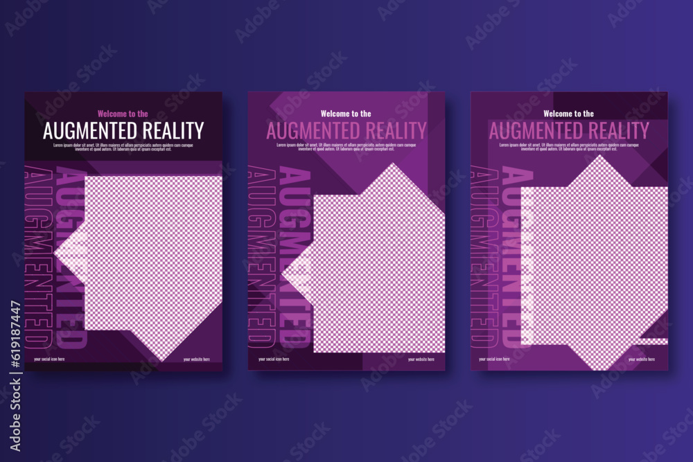 neon futuristic creative modern metaverse for augmented reality poster ...