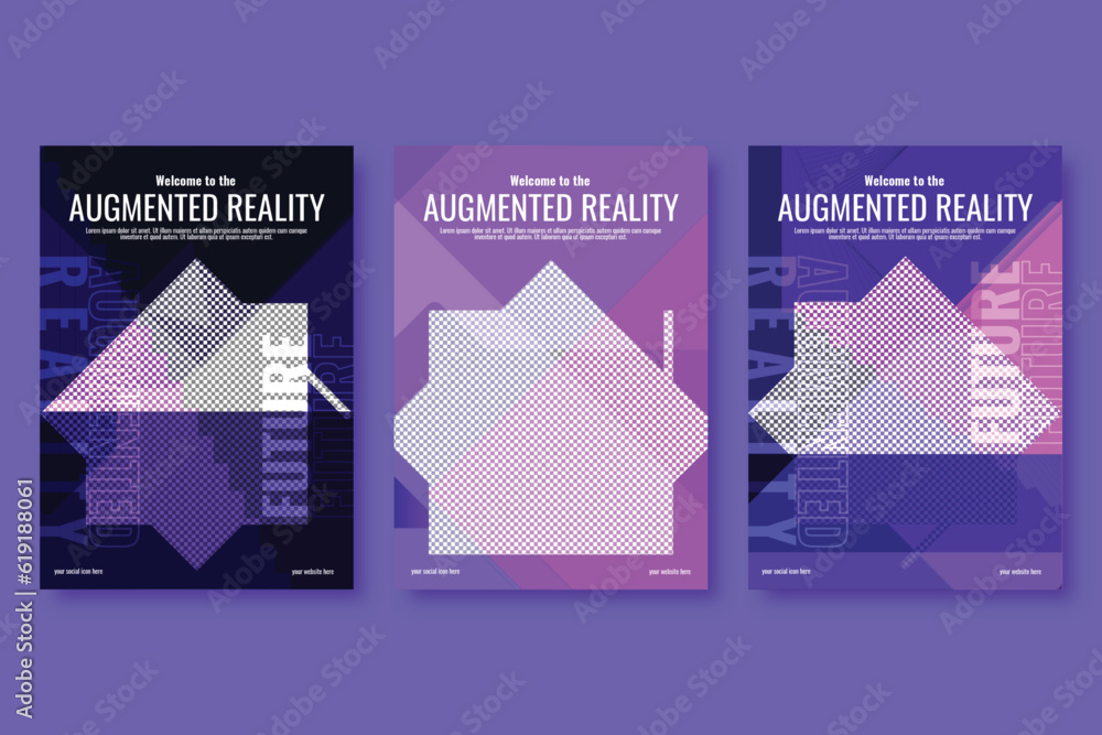 abstract horizontal vertical augmented reality technical neon ...