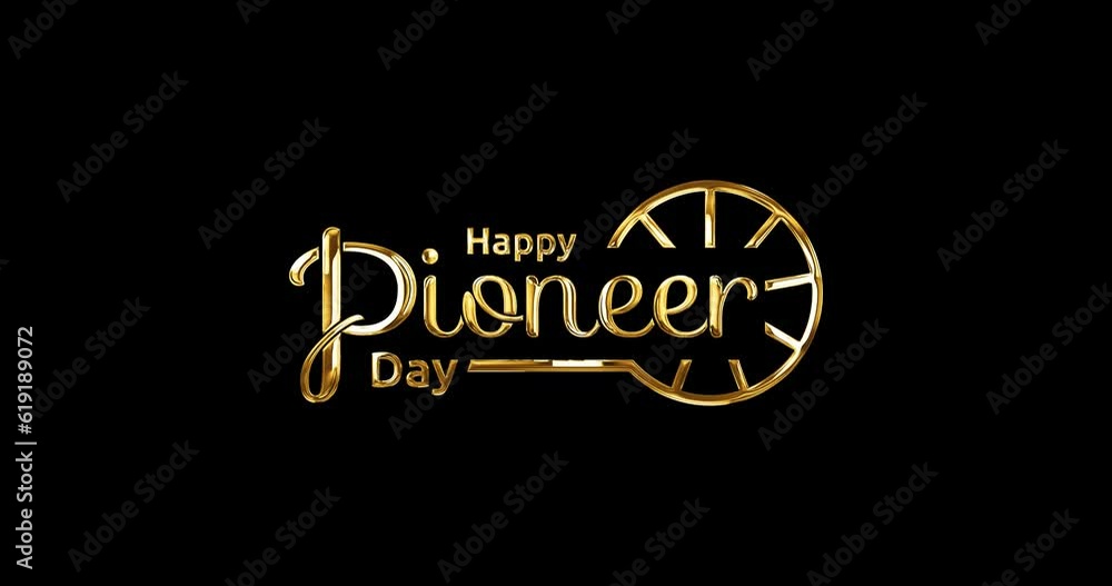 Happy pioneer day lettering animation text. Handwritten modern ...