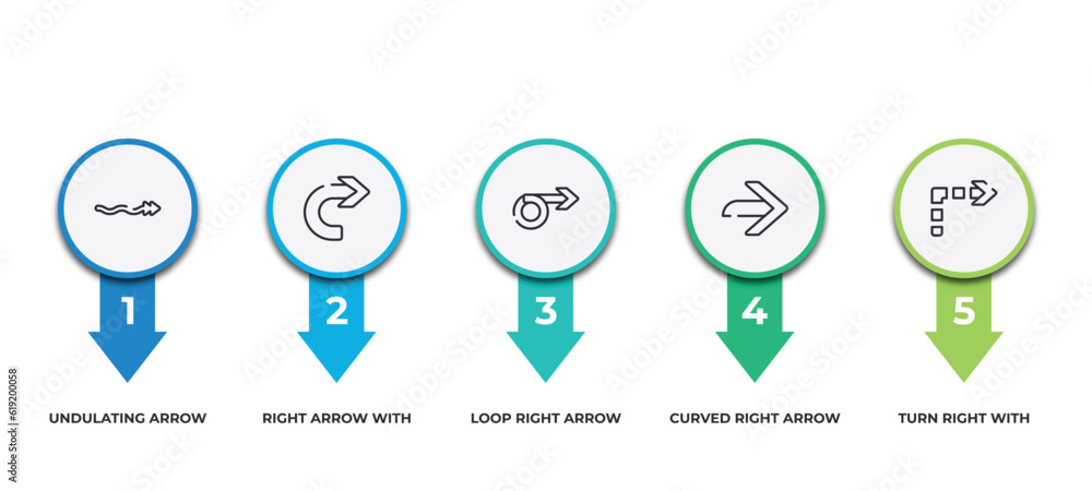 set of user interface outline icons with infographic template. thin line icons included ...