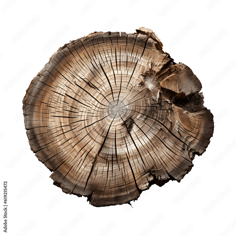 aerial view of Tree Stump, tree butt base, wood stump. Image on ...