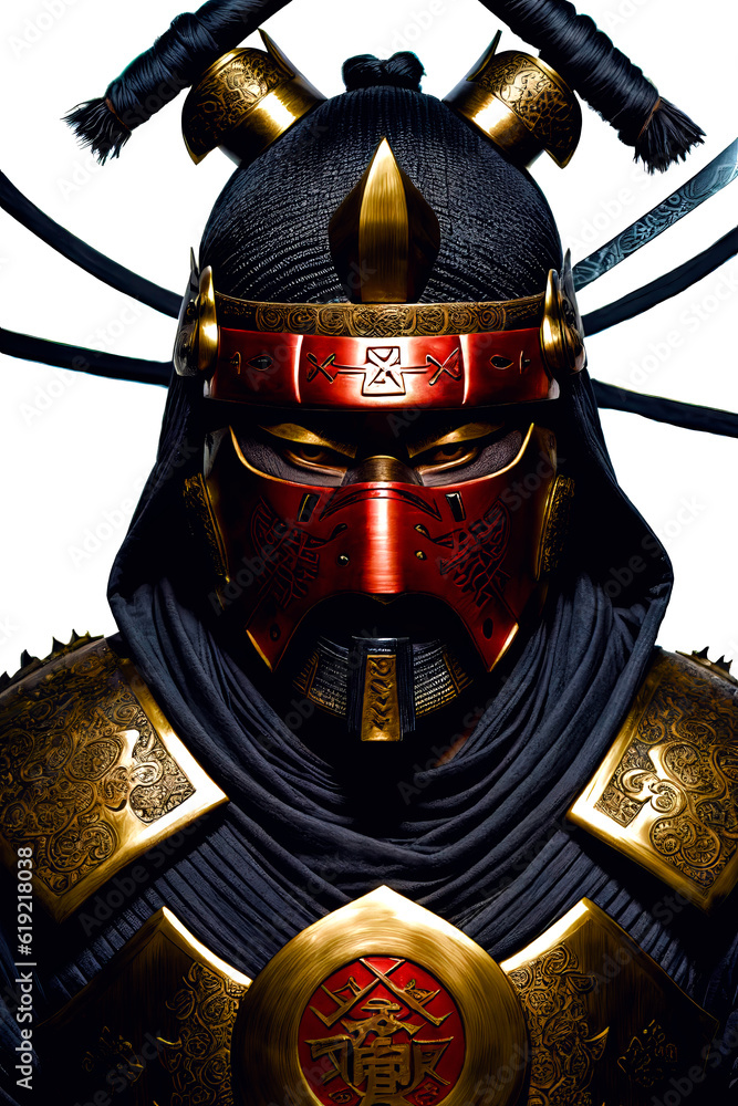 Japanese samurai in military armor, in traditional samurai clothing ...
