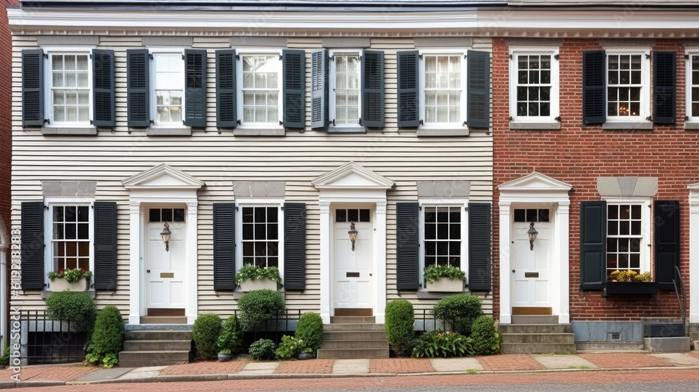 Home architecture design in Traditional Style with Central chimney constructed by Brick and Wood ...