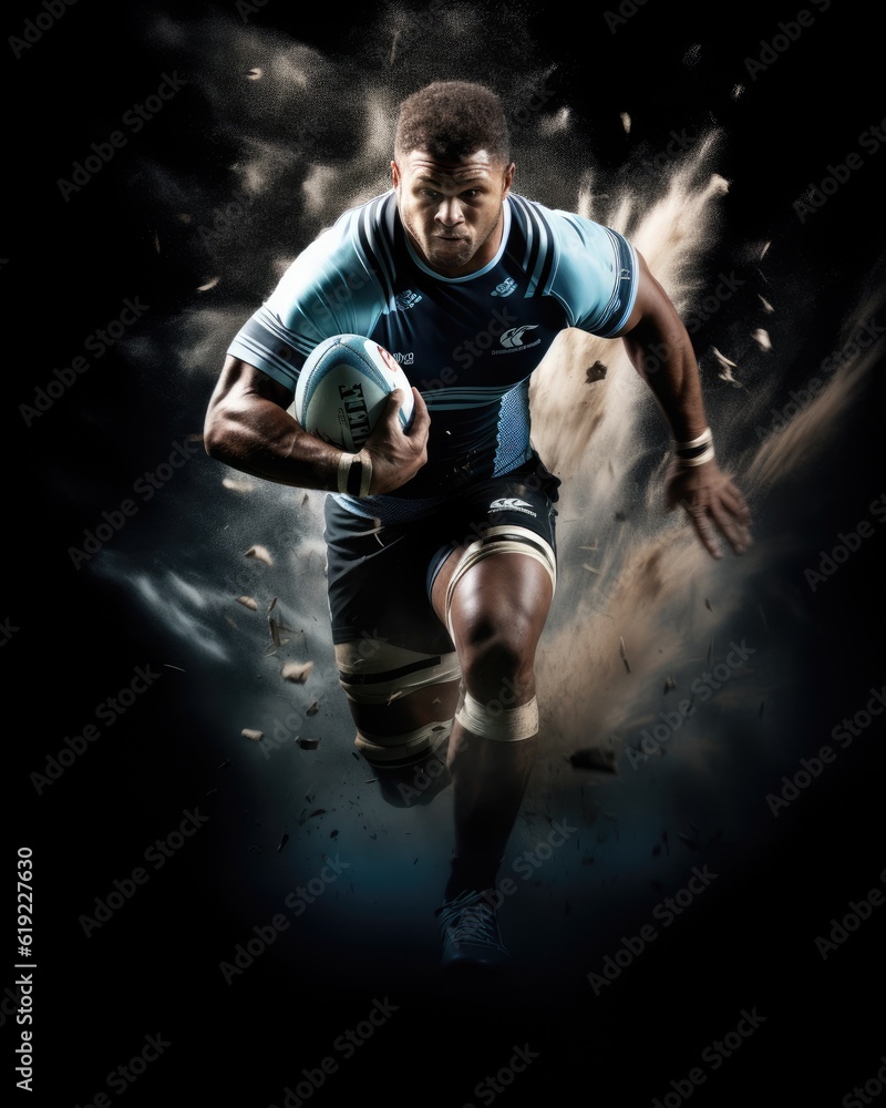 Dynamic Illustration of a Rugby Player - sports clipart Stock ...