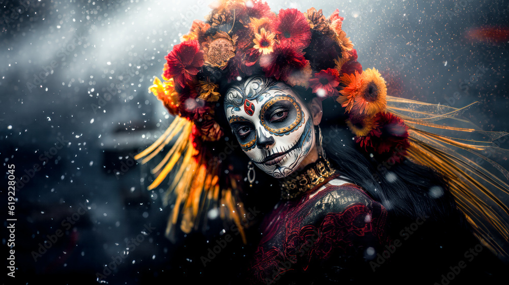 Female Portrait of Dia de los Muerte La Catrina Mexiko Digital Art ...