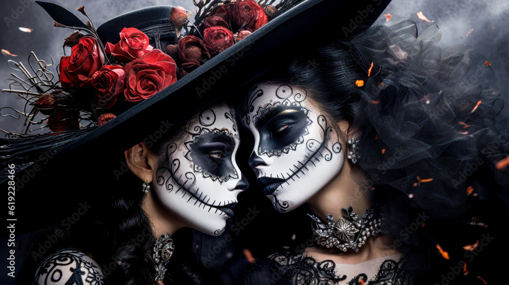 Female Portrait of Dia de los Muerte La Catrina Mexiko Digital Art ...