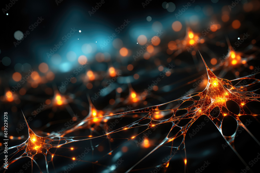 Network of glowing neural connections intricately illustrated on a ...