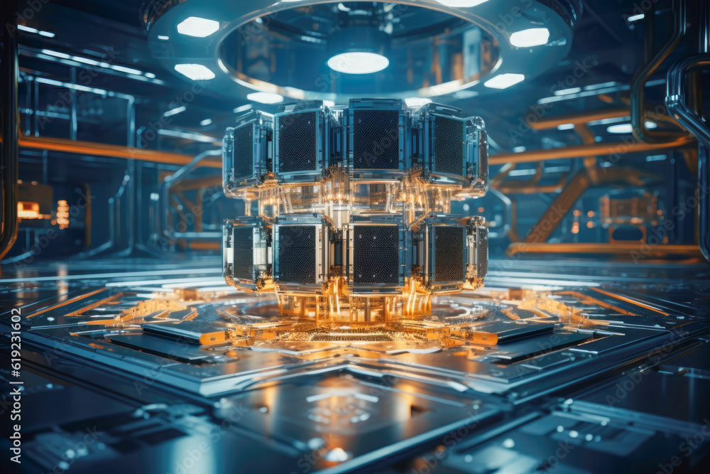 Quantum computer in a research facility, revolutionizing quantum ...