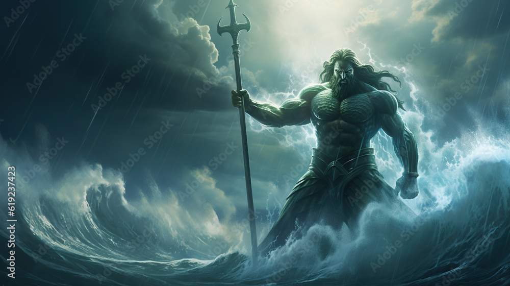 A beautiful image of Poseidon, the god of the seas. Olympian God. Greek ...