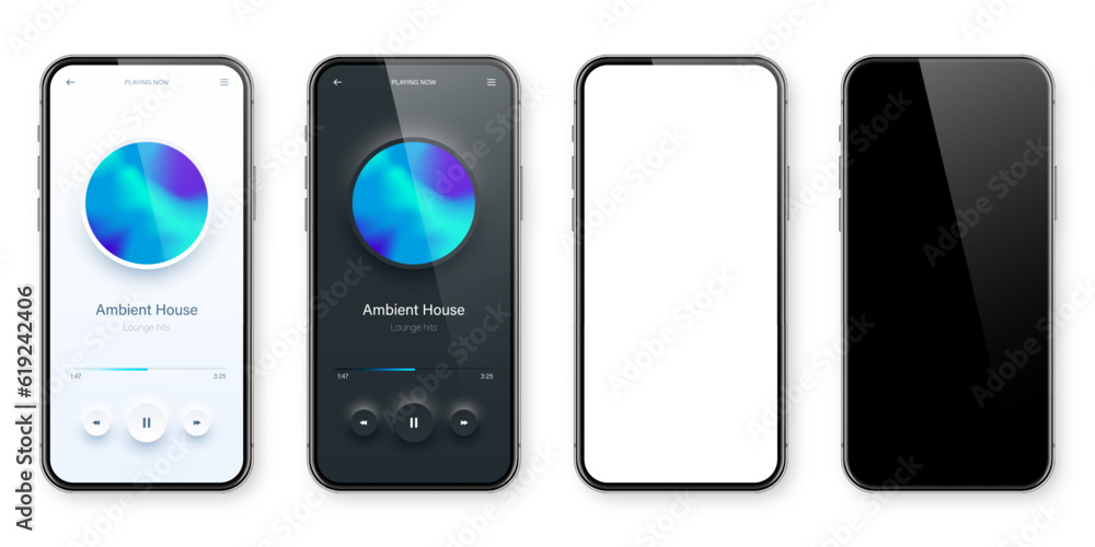 Online audio player user interface, smartphone app UI design. Music ...