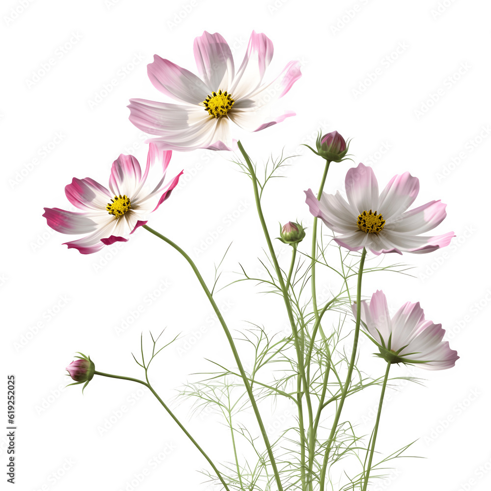 Cosmos bipinnatus flowers on transparent background, png file, isolated ...