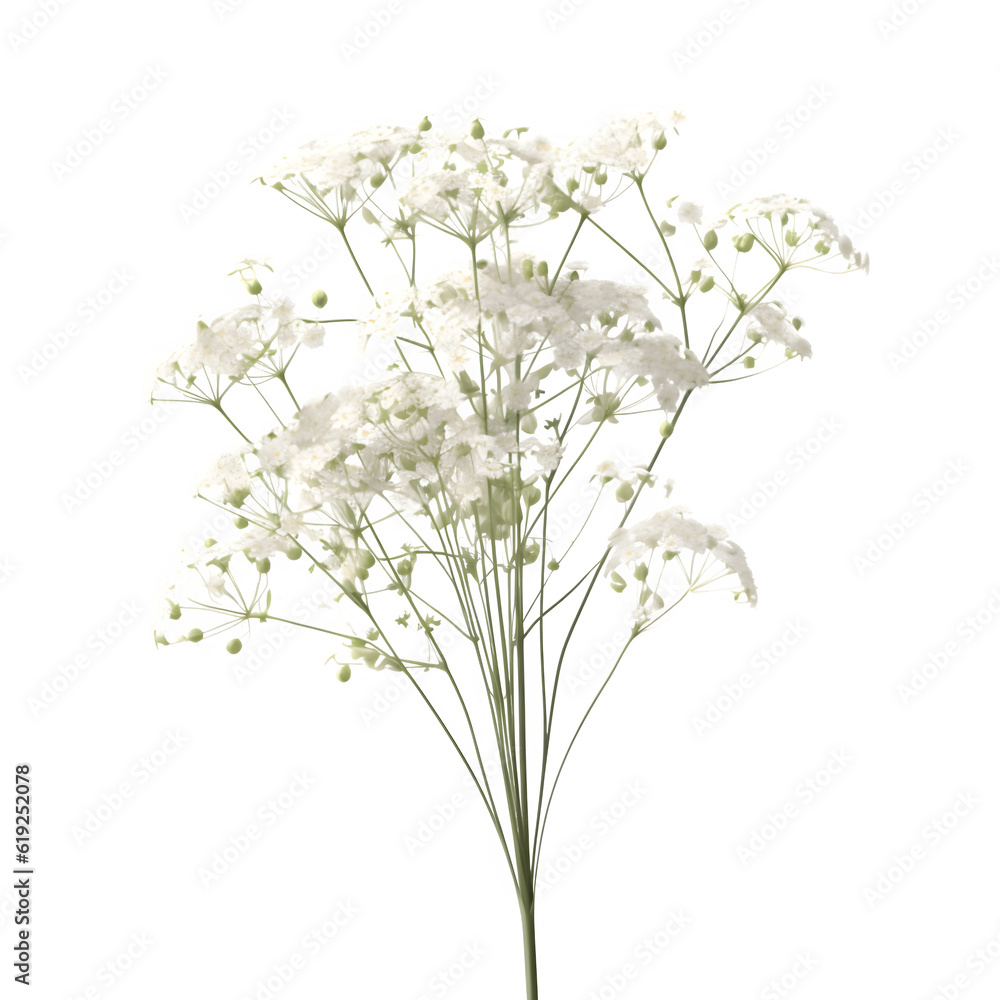 Babys Breath Gypsophila flowers on transparent background, png file, isolated, white background ...