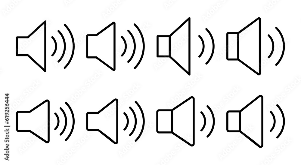 Speaker icon set illustration. volume sign and symbol. loudspeaker icon ...