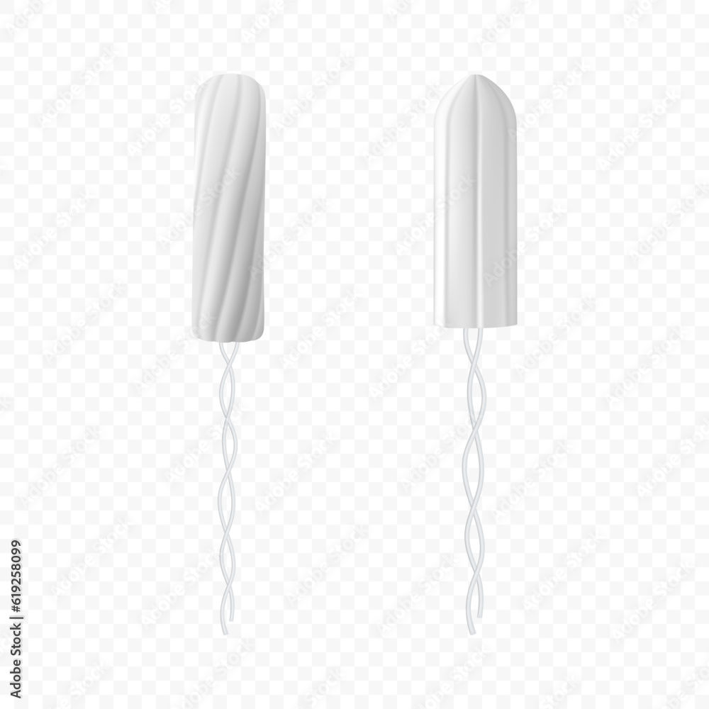 Vector 3d Realistic White Corrugated Menstrual Hygienic Cutton Tampon ...
