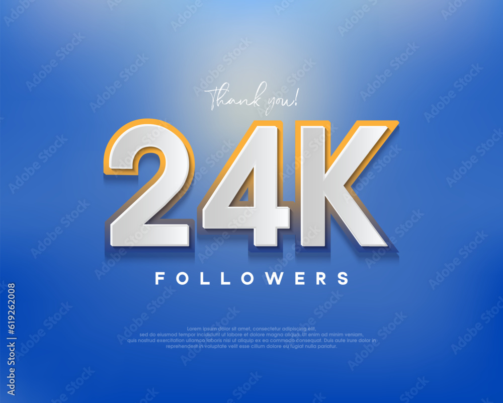 Colorful designs for 24k followers greetings, banners, posters, social ...