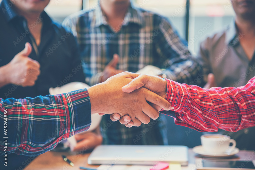 Trust honesty business customer handshake together promise respect ...