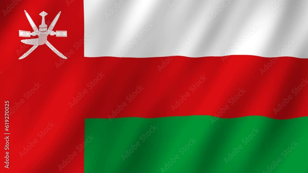 Flag of the Oman waving animation. looping National Oman flag animation background 4k Stock ...
