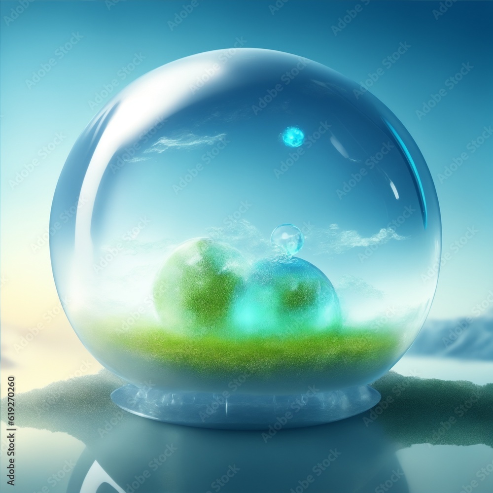 Crystal globe with Clean hydrogen energy concept and H2 for Sustainable ...