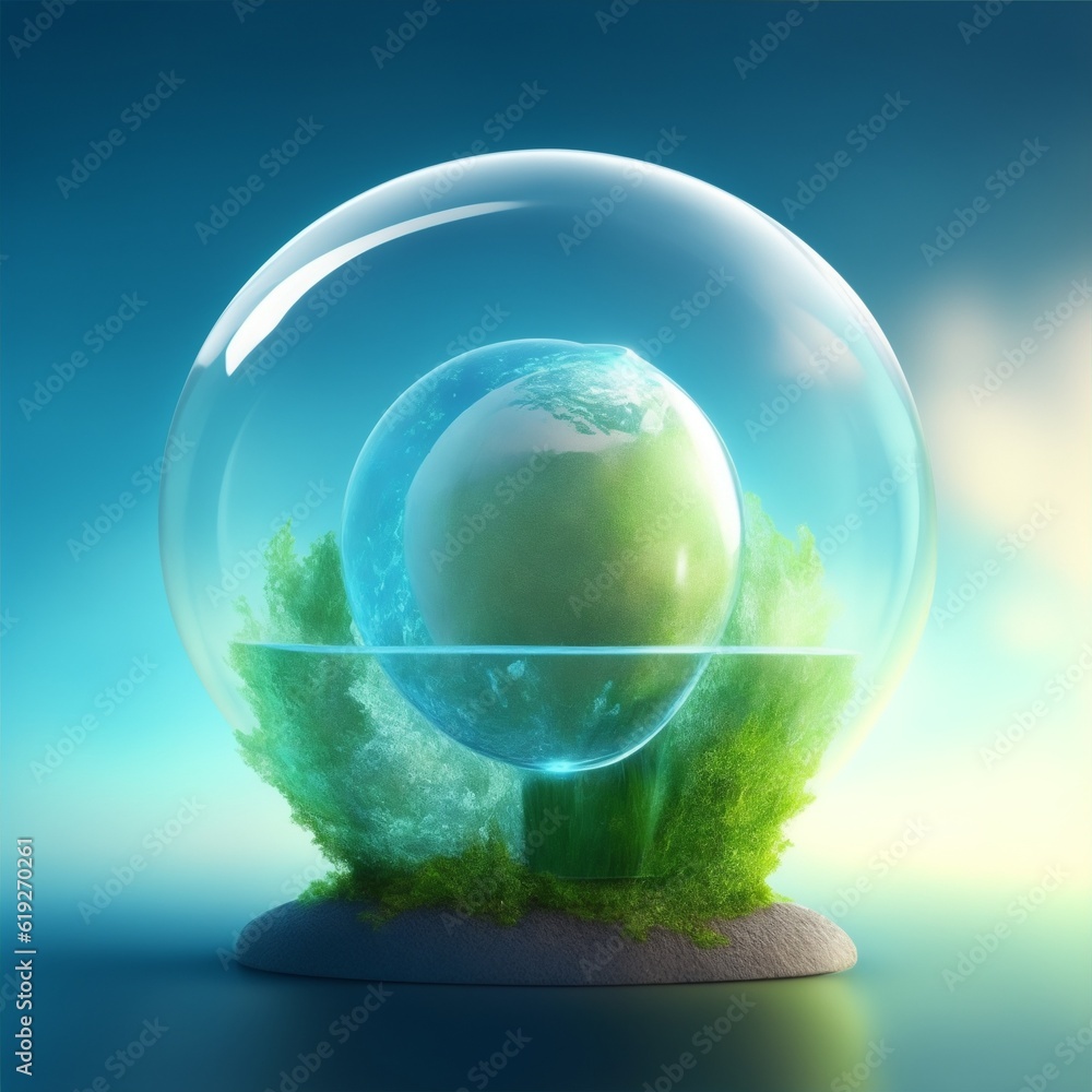 Crystal globe with Clean hydrogen energy concept and H2 for Sustainable ...