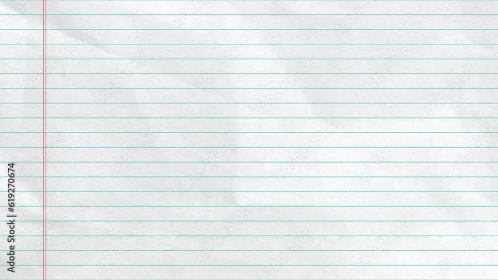 Notebook paper motion background, with looping crumpled textured effect ...