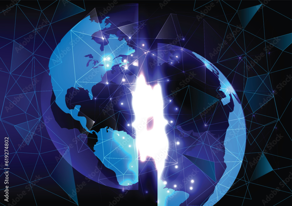 Vector illustration of technology multiverse universe parallel. Stock ...