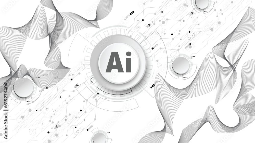 Chatbot OpenAi and line technology network background. Smart AI or ...