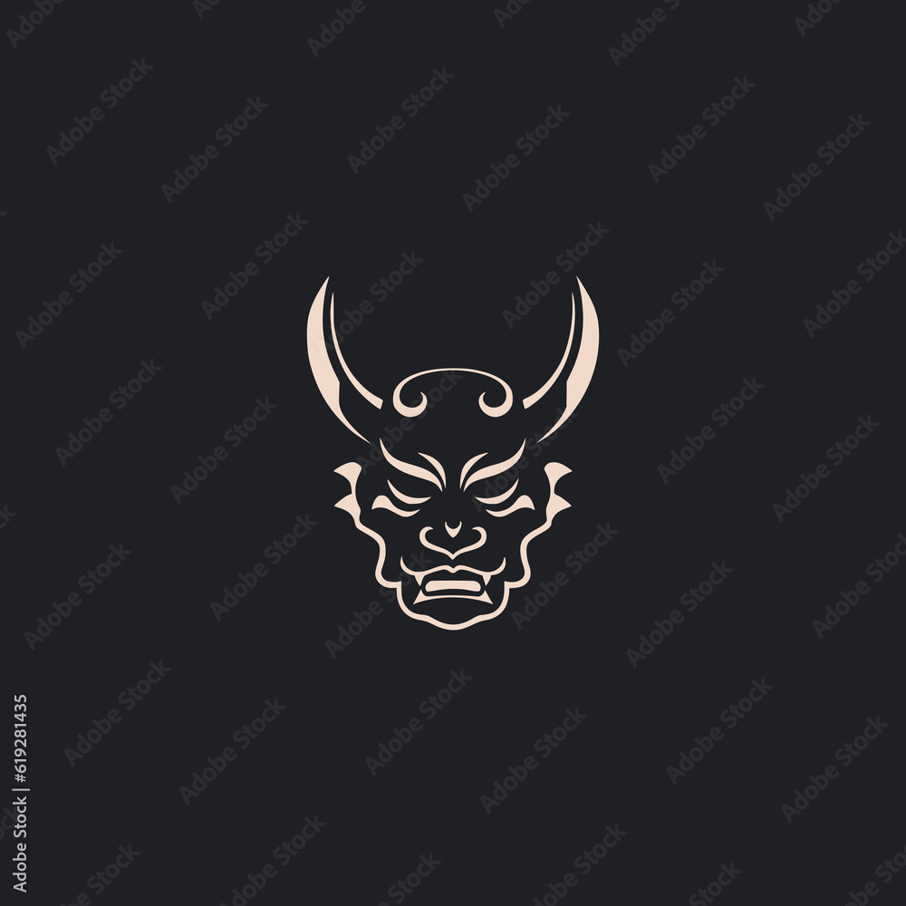 simple hannya mask culture traditional logo vector illustration ...